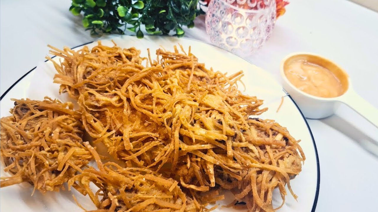 Crispy & Crunchy Thread Chicken Recipe |Quick And Easy Snack (Make And ...