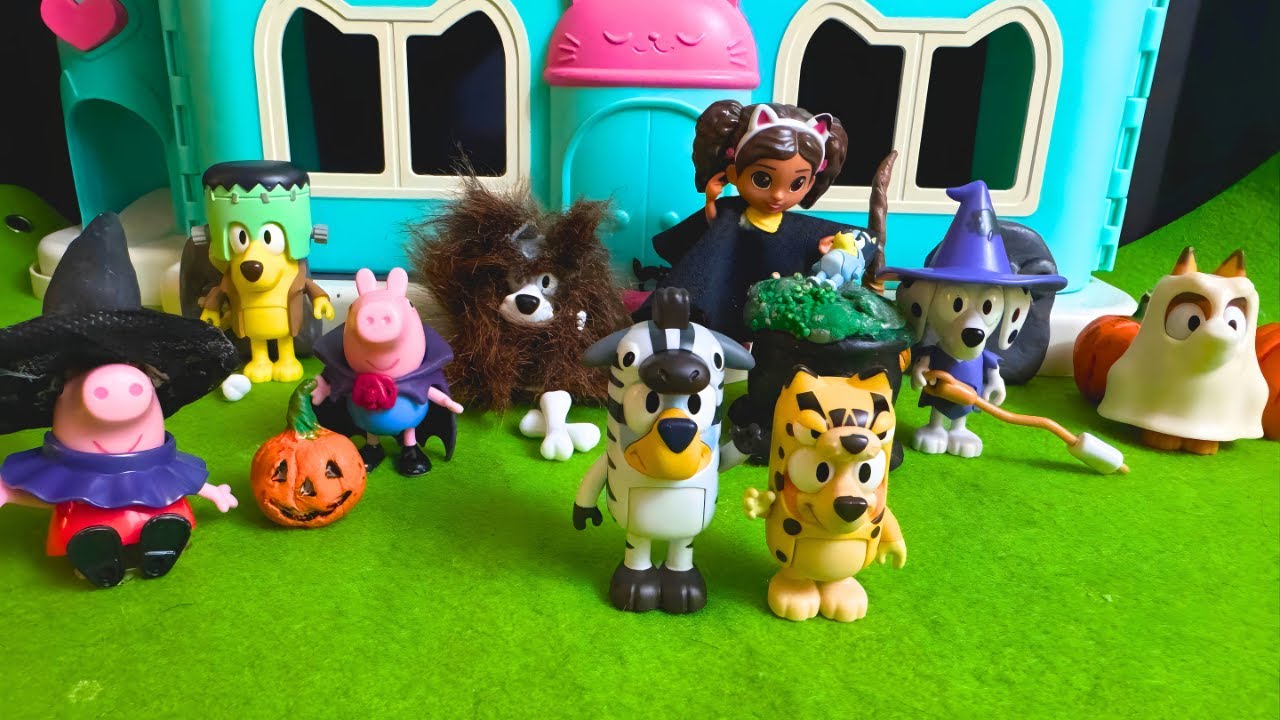 Gabby's Dollhouse is Haunted 👻 Bluey and Friends Trick or Treating 🍬 ...
