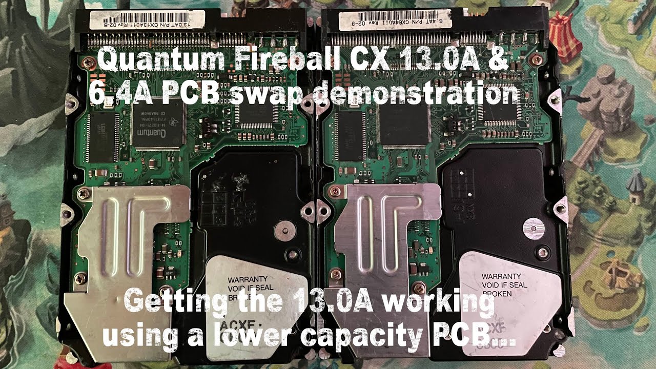 Quantum Fireball CX 13.0A & 6.4A PCB swap demonstration - YouTube