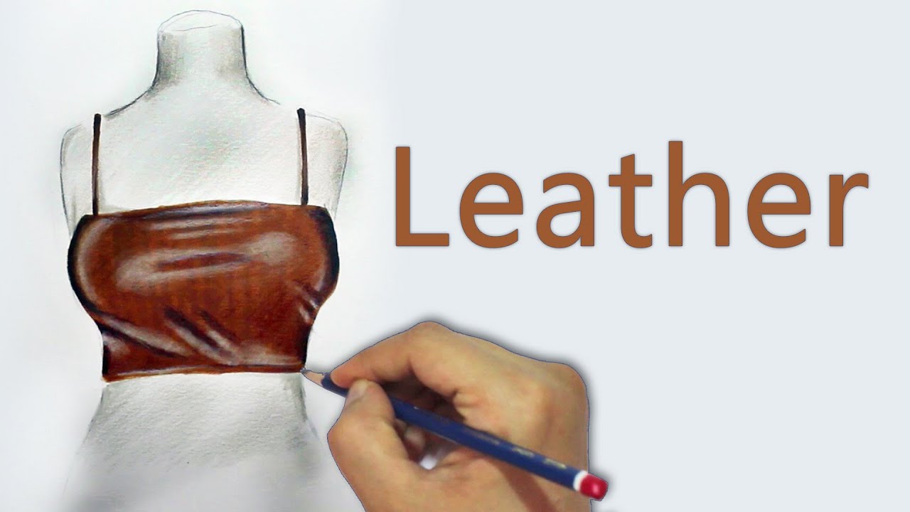 HOW TO DRAW & COLOR LEATHER WITH MARKER AND COLORED PENCILS - YouTube