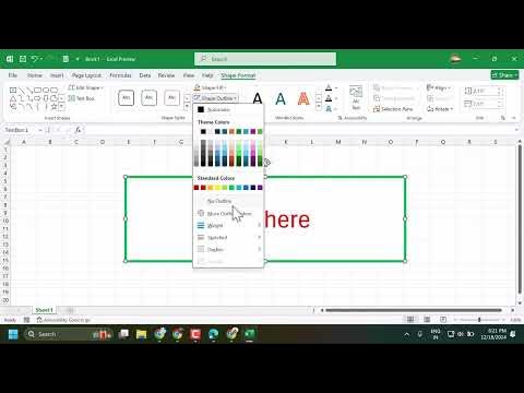 How to remove the outline of a text box in Excel - YouTube