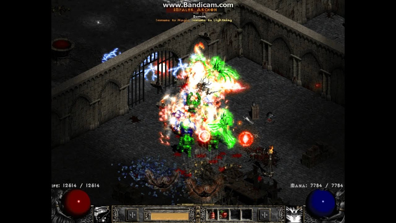 Diablo 2 Median XL melee necro farming Triune part 1 - YouTube