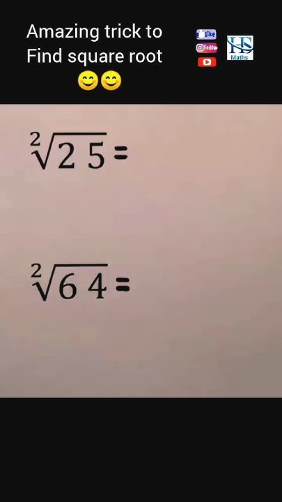 Square root | trick of square root | Math hacks #mathshorts #squareroot #viral #trending #maths ...