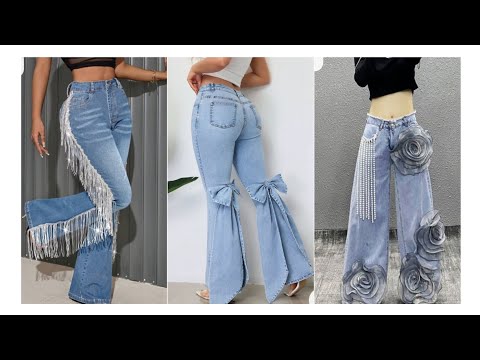 Stylish jeans for girl in 2025/latest 👖 collection l denim pants for girl l 🔥 Trending bow jeans