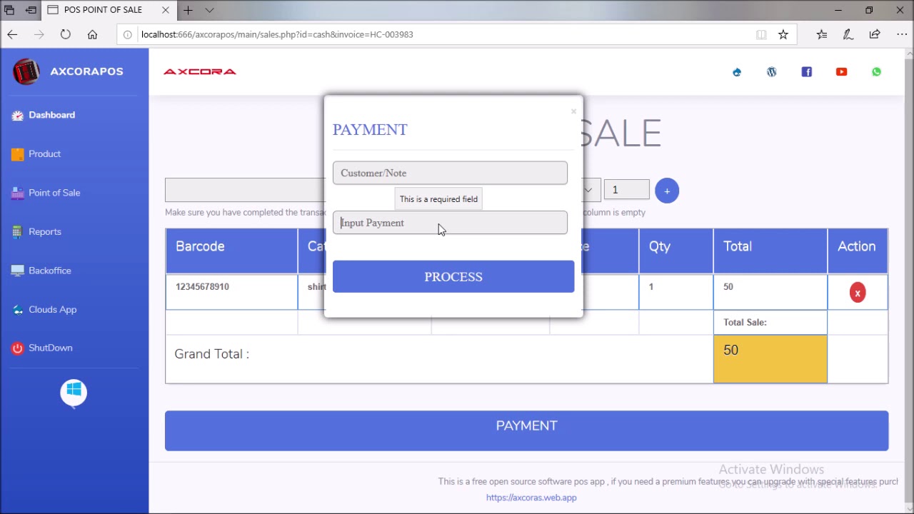 point of sale transaction web pos app online - YouTube