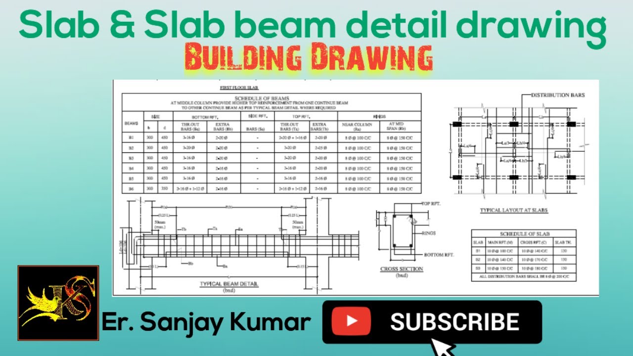 How to read Slab and Slab beam detail drawing by Er Sanjay # ...