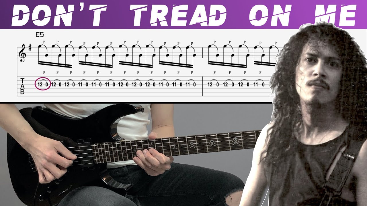 METALLICA - DON'T TREAD ON ME (Guitar cover with TAB | Lesson) - YouTube