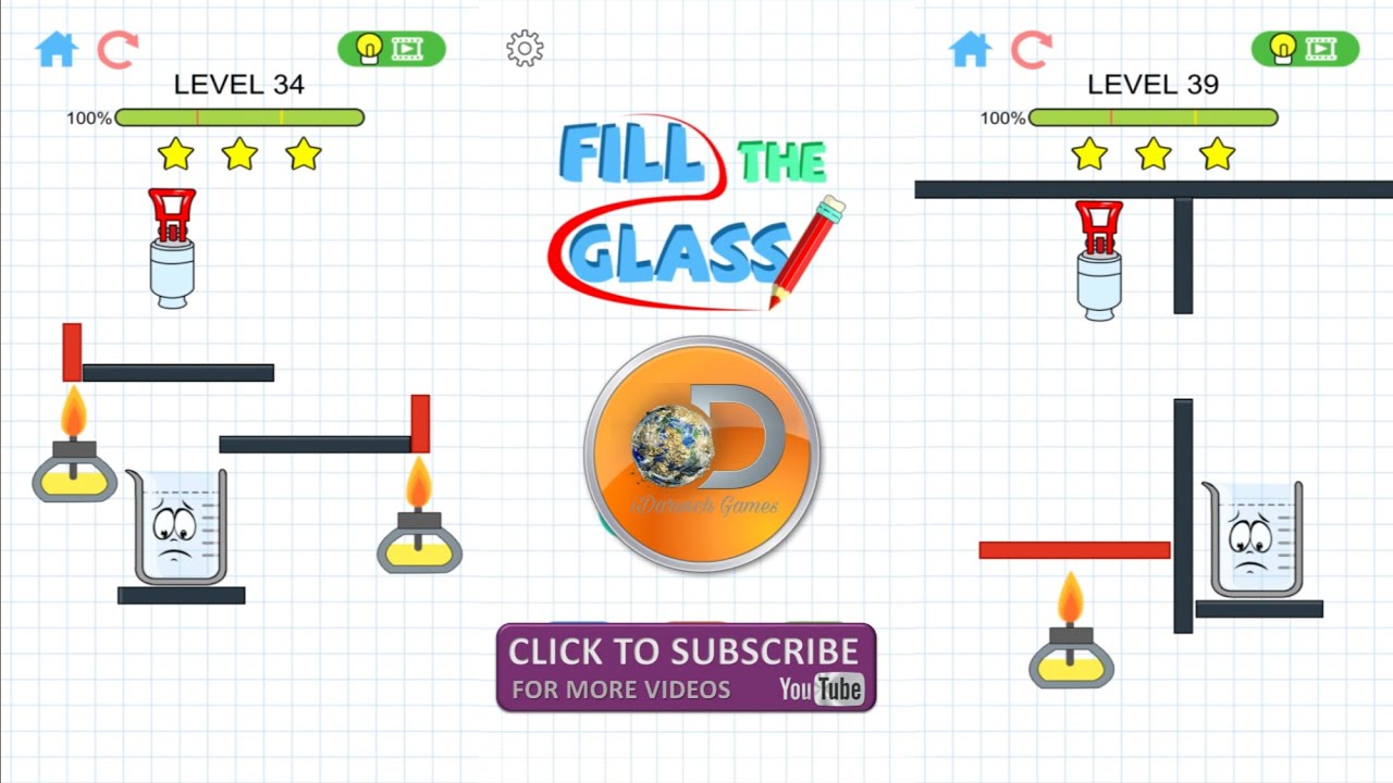 Fill The Glass! | Gameplay Level 1- 35 | New Game Draw Line to Fill ...