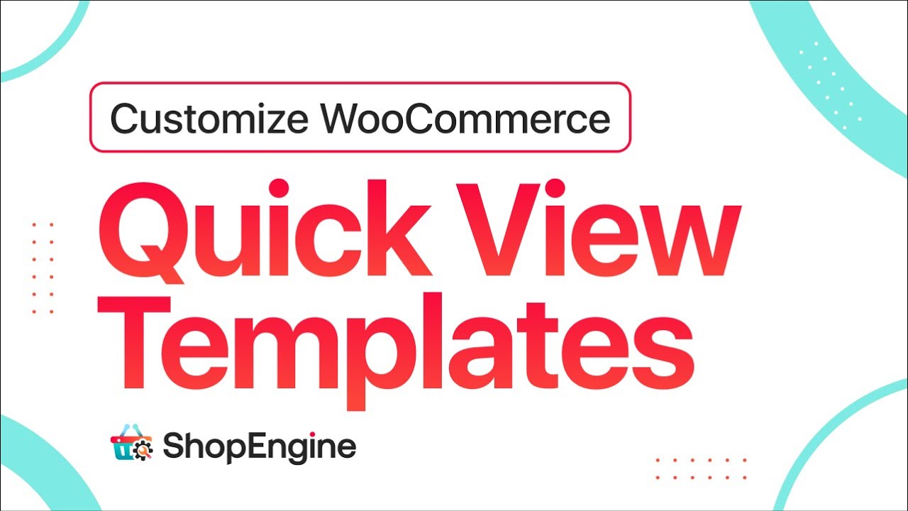How to Integrate Quick view for WooCommerce Store| ShopEngine | Wpmet - YouTube