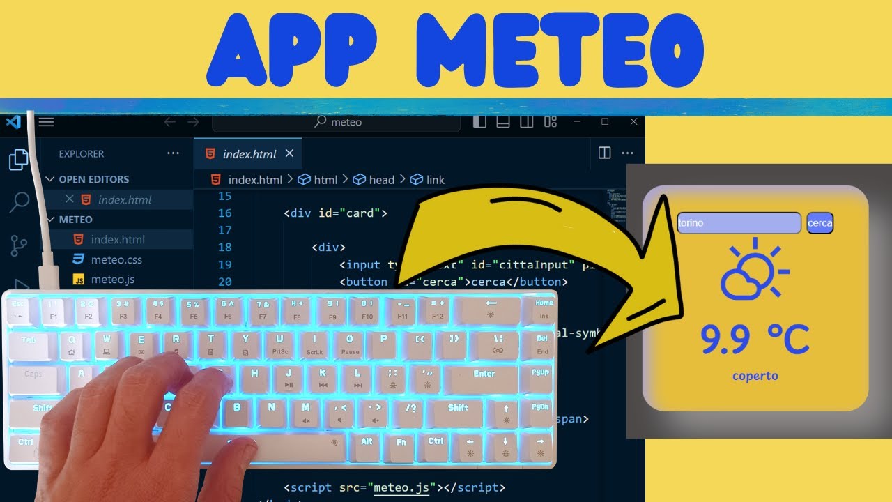 [ASMR coding] meteo app con api gratuita - YouTube
