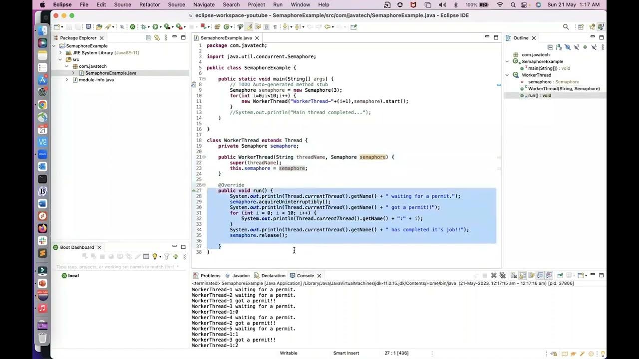 Java Semaphore example | semaphore java | Java Multithreading Semaphore | semaphore ...
