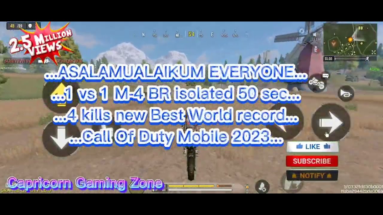 1 vs 1 M-4 BR 50 Sec 4 Kills New Best World Record Call Of Duty Mobile 2023... - YouTube
