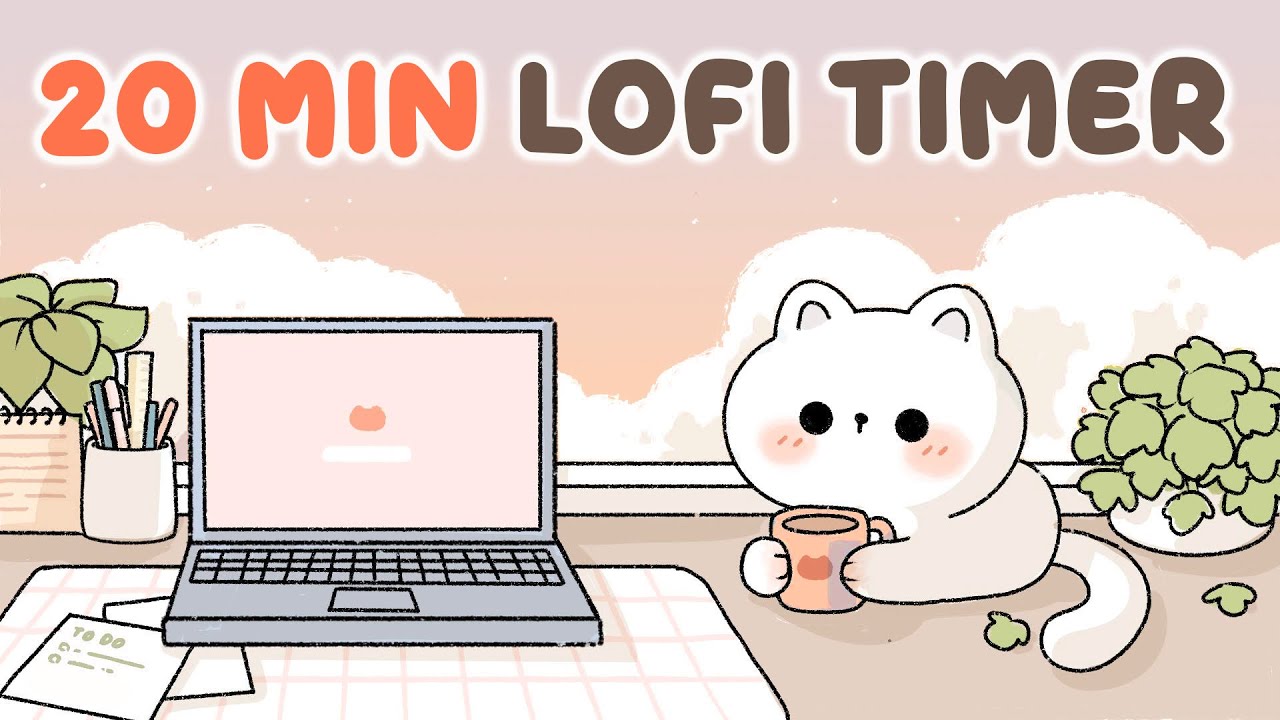 20 min lofi Timer 🧡 20 minute timer with music for classroom 🎵☕ - YouTube