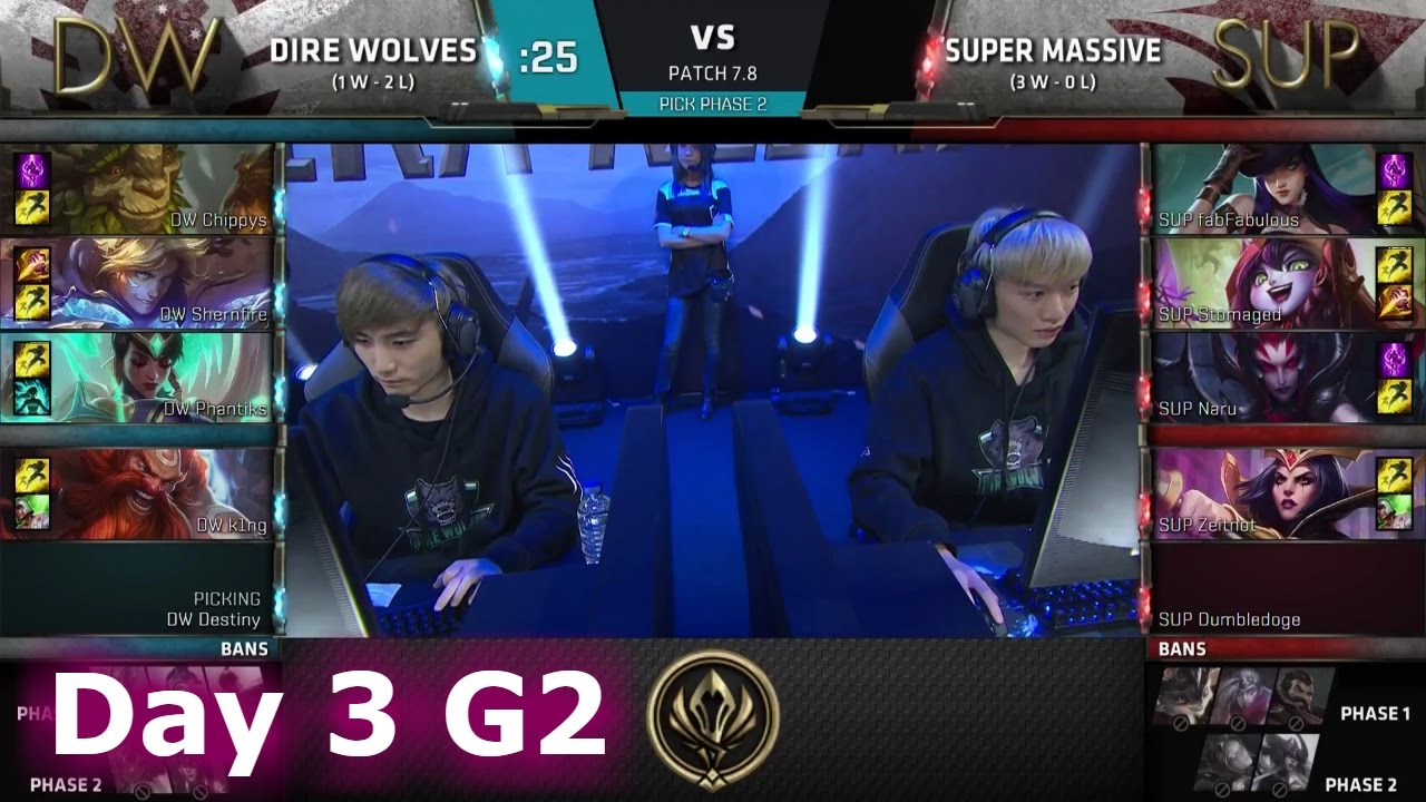 Dire Wolves (Oceania) vs SuperMassive (Turkey) | Day 3 LoL MSI 2017 ...