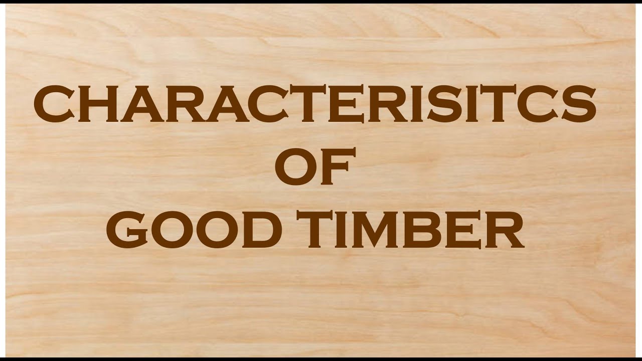Characteristics of good timber - YouTube