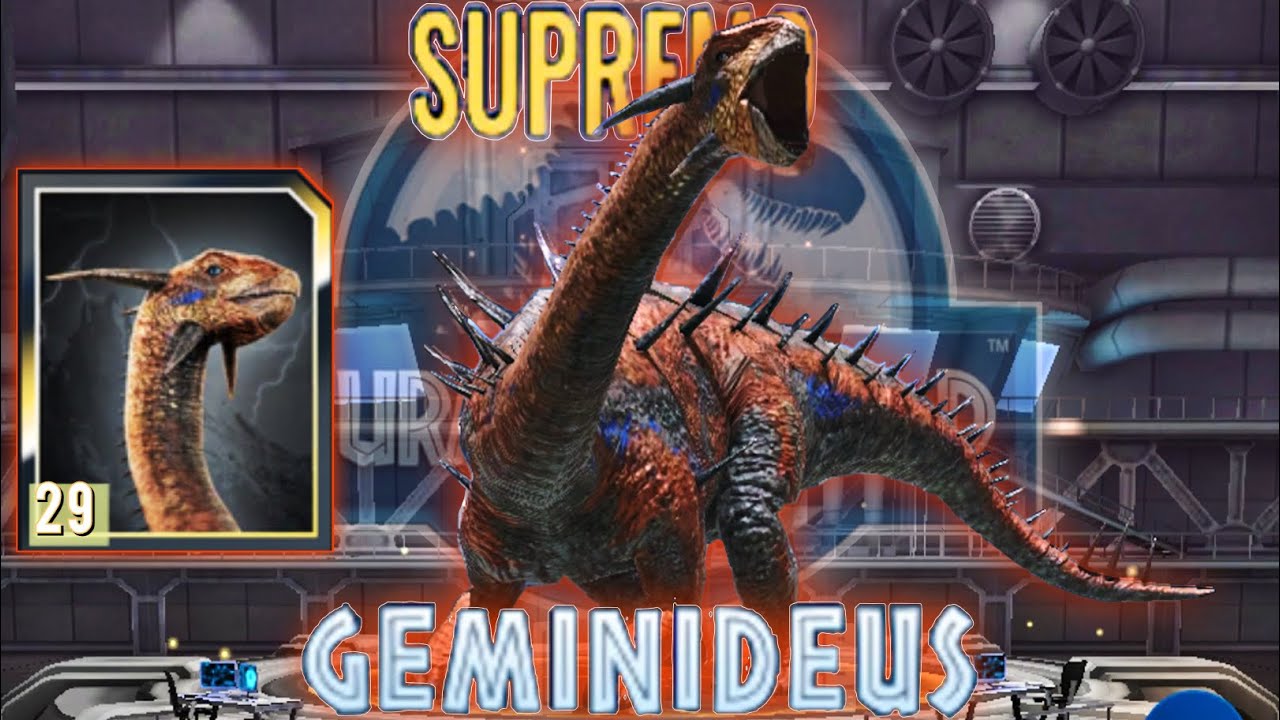 GEMINIDEUS NÍVEL 29! (JURASSIC WORLD ALIVE) - YouTube