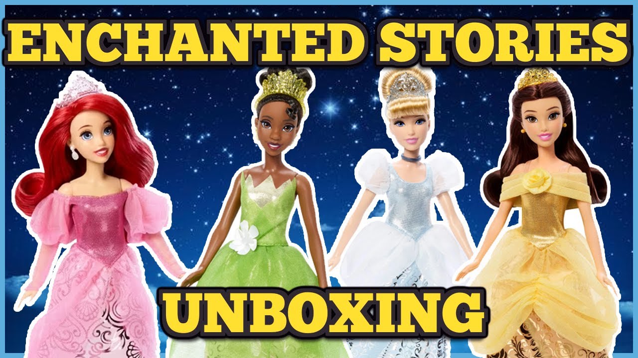 Unboxing the Disney Princess Enchanted Stories Dolls | Ariel | Tiana ...
