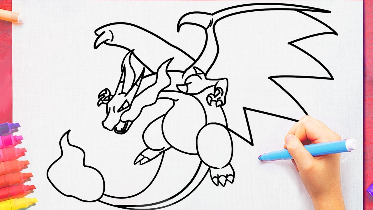 Como dibujar a MEGA CHARIZARD X paso a paso - YouTube