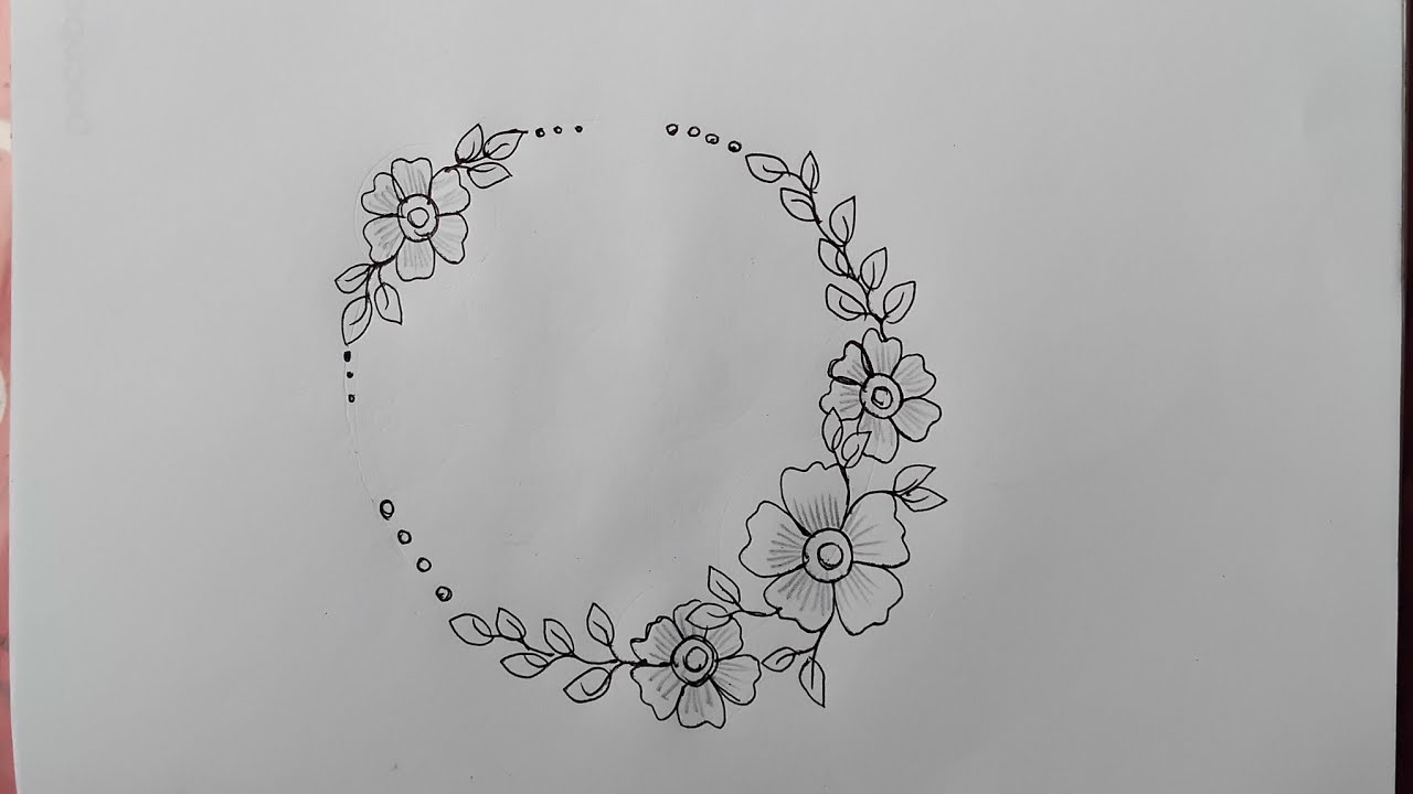 Flower Design Drawing In Circle Step By Step || Circle Drawing - YouTube