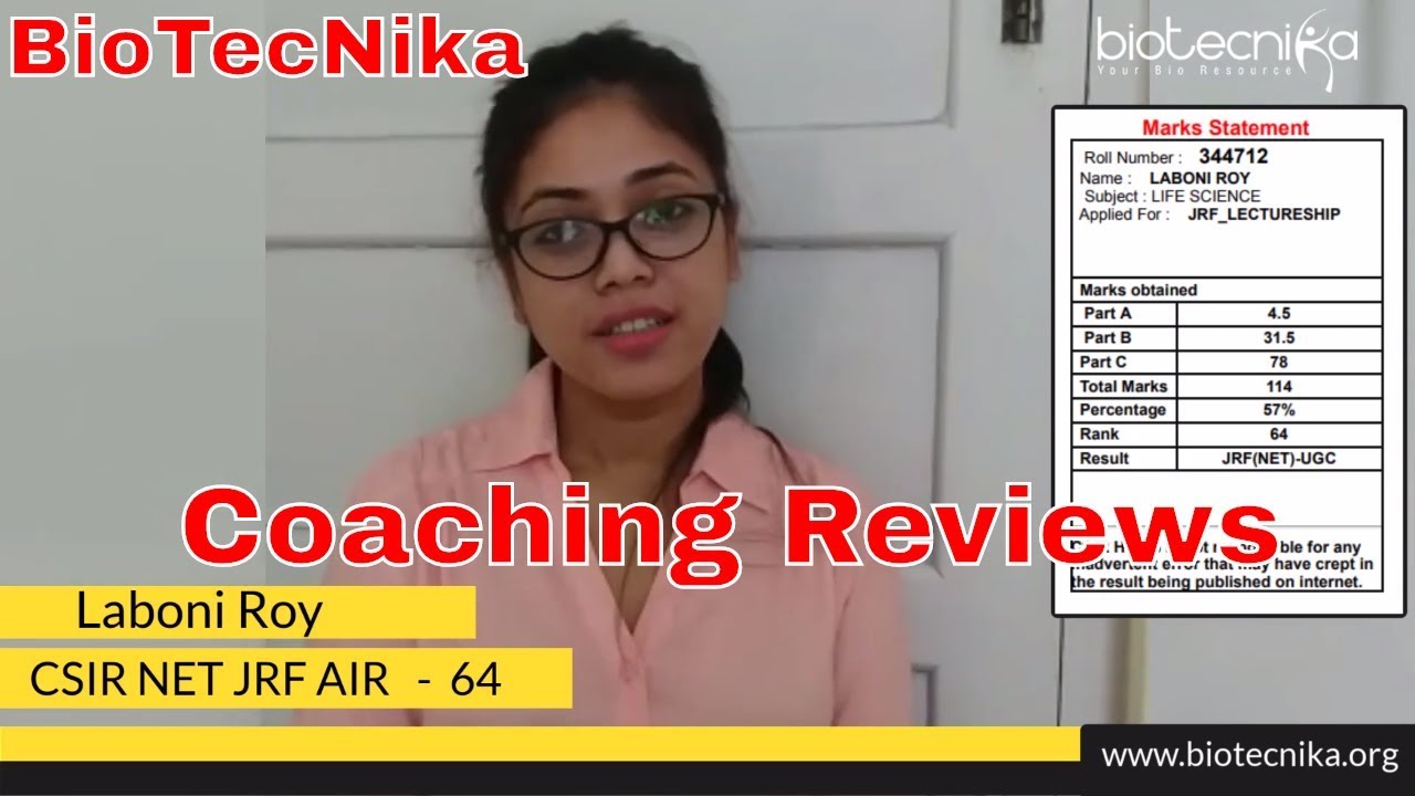 Laboni roy CSIR JRF Rank 64 shares her Coaching experience of ...