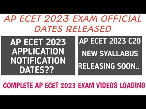 AP ECET 2023 EXAM OFFICIAL DATES| AP ECET 2023 APPLICATION NOTIFICATION ...