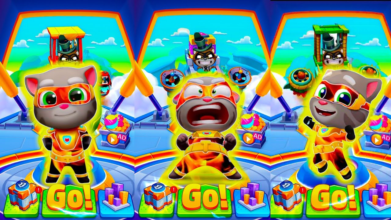 Talking Tom Hero Dash - Fire Tom Defeat All Bosses - Mission Unlock All ...