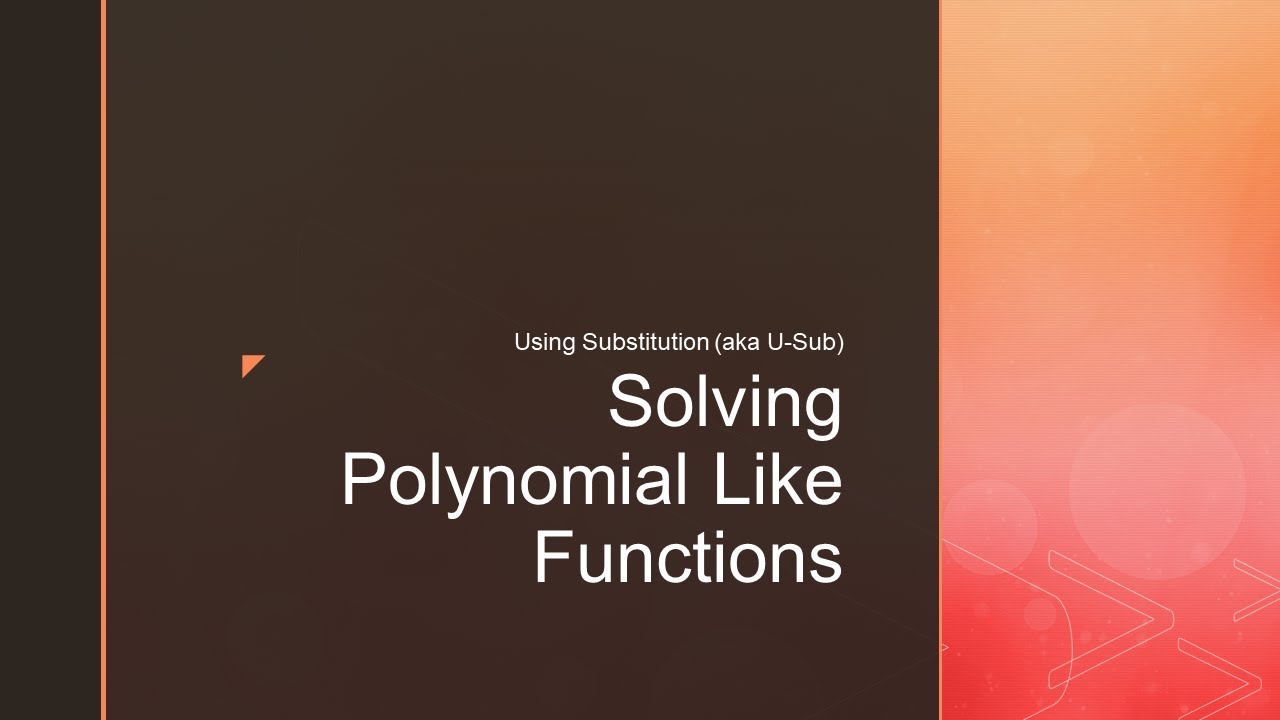 Solving using U-Sub Example 2 - YouTube