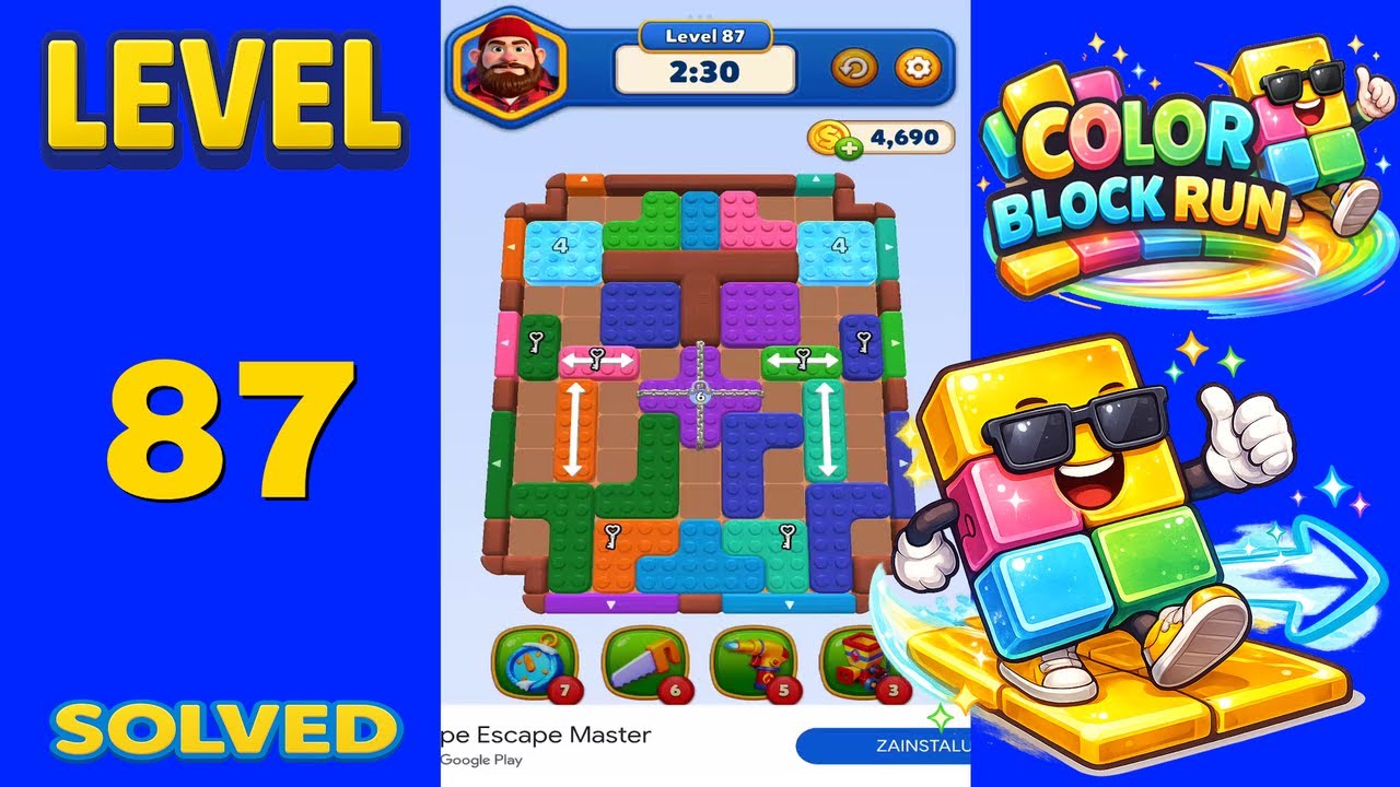 Color Block Run – Level 87 | Walkthrough - YouTube