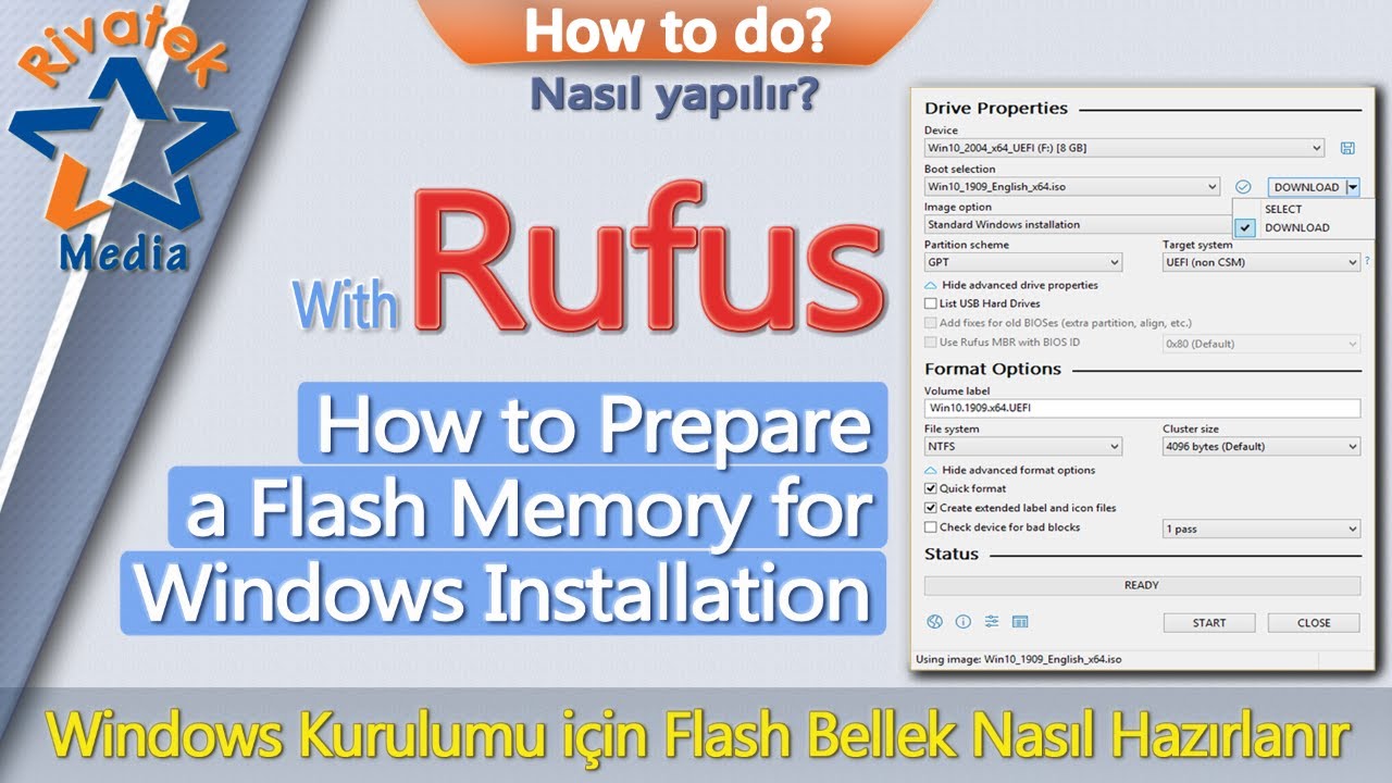 How to Create Windows Installation Bootable USB with Rufus - YouTube