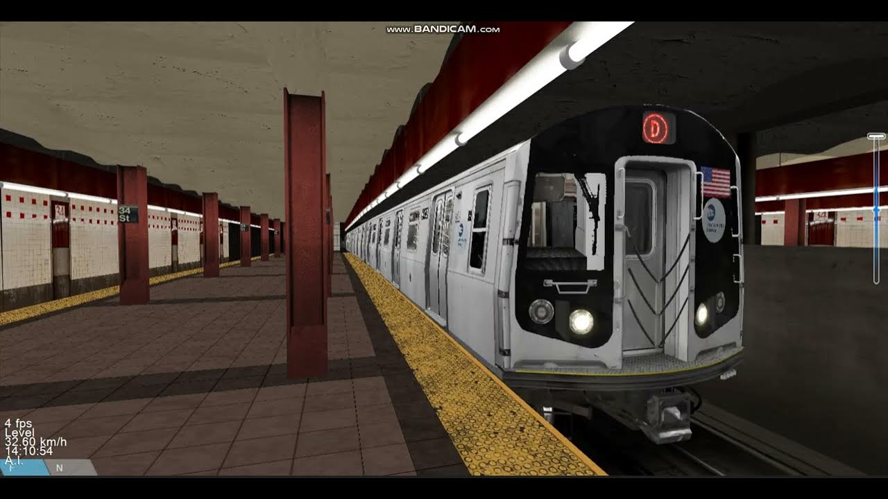 Openbve New 2022 R160B Alstom D train arriving & departing at 34th Street Herald Square - YouTube