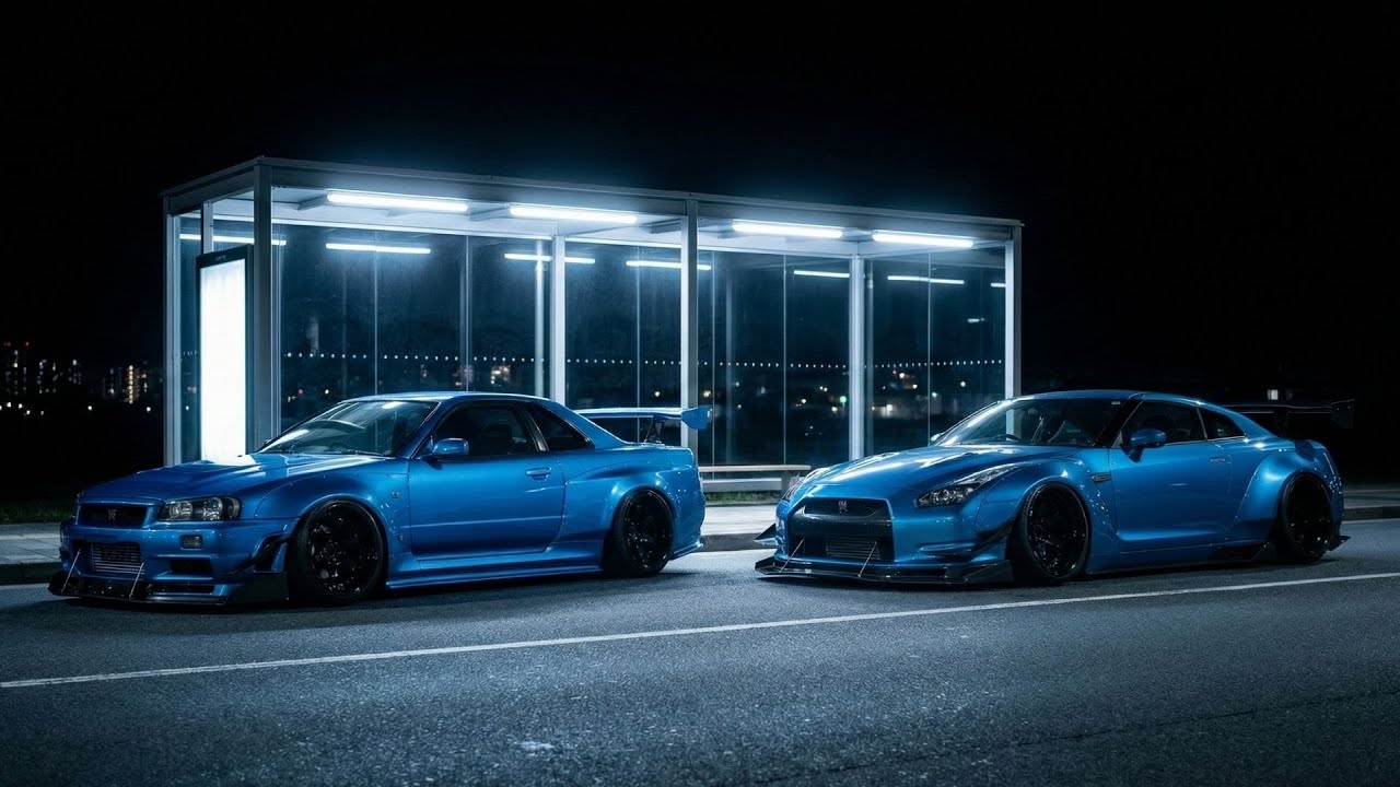 GODZILLA AWAKENS: Nissan GT-R R34 vs R35 | 4K AI Cinematic (Veo 3.1 ...