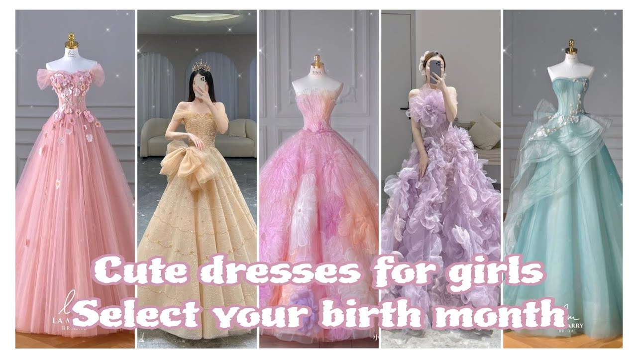 Cute dresses for girls🩷🦋 | Birth months suprise - YouTube
