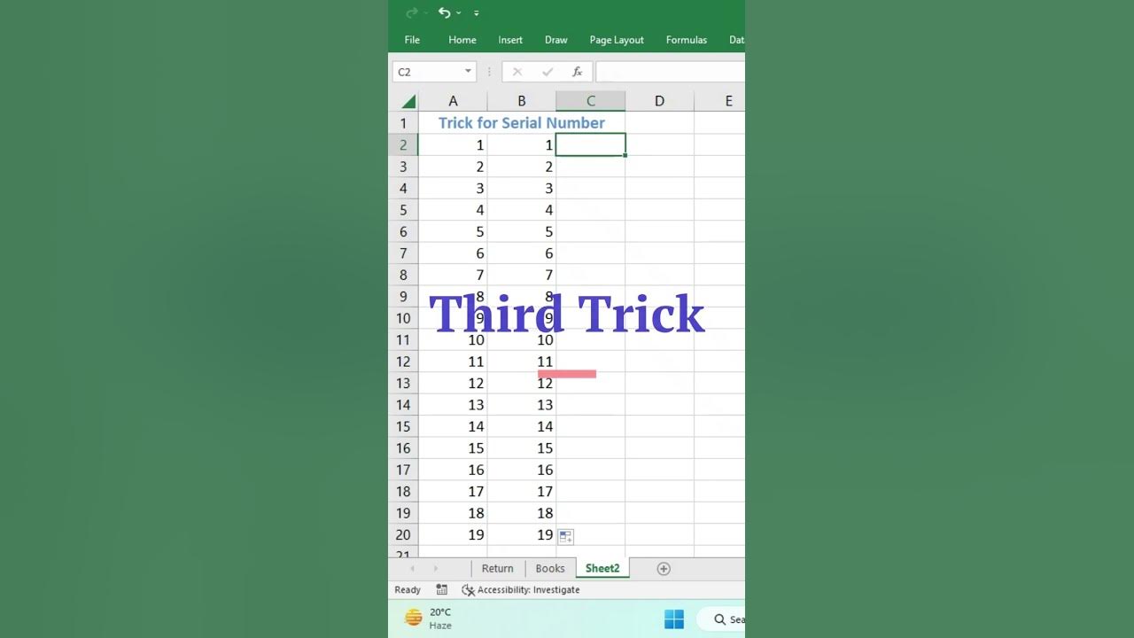 Serial Number Trick in Excel | Excel Tricks | Excel Tips | Excel Formula | 3 Serial Number ...