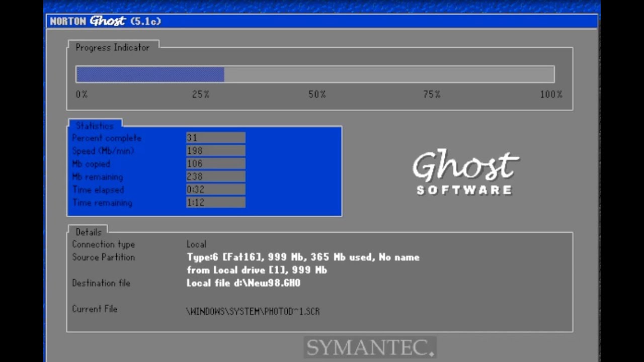 Norton Ghost 5.1c (1999) - something strange in your Windows 98, who ...