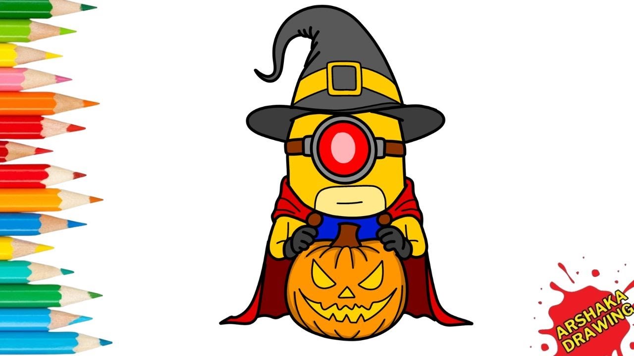 Learn How to Draw Mega Minion Mel with Hallowen Clothes Easy ...