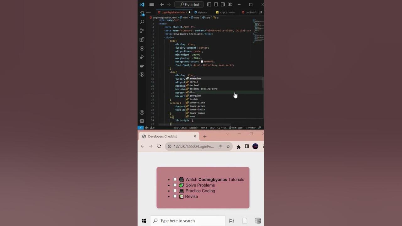 Developer Checklist Html Css Shortsvideo Shortsfeed Html Css Css3 Code In Description