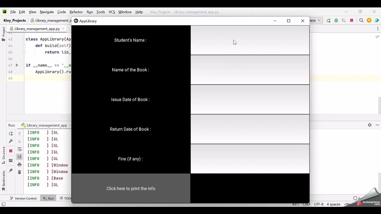 Library Management App | Creating a Library Record App with Kivy - A ...