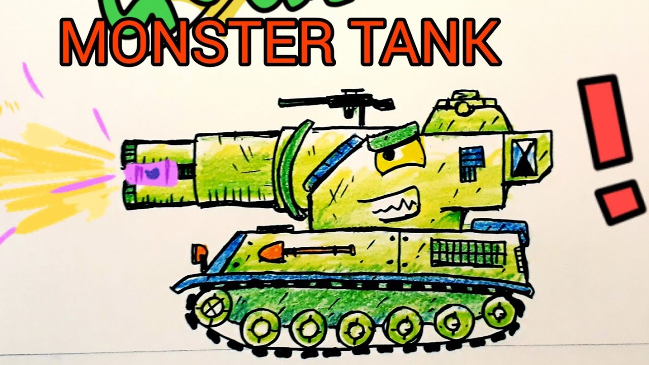 วาดรูปรถถัง | Cartoon tank,, monster tank drawing - YouTube
