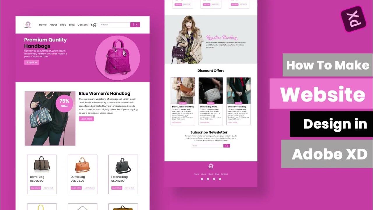 How To Make Website Design Adobe XD | Web Design Tutorial Adobe XD | Creaq Grafix - YouTube