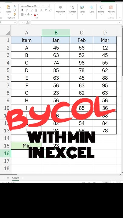 How to use function ByCOL with MIN in ms Excel -#shortvideo #youtubeshorts #exceltips - YouTube