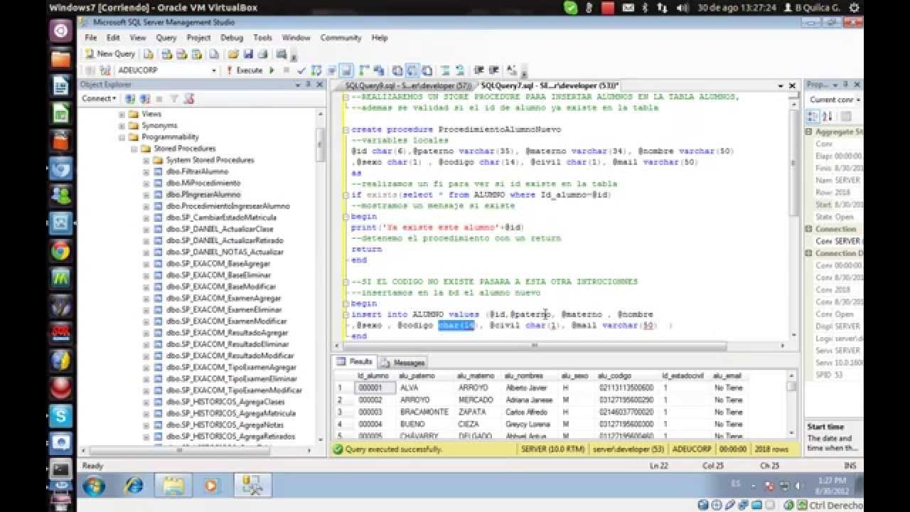 Sql Server store procedure VALIDACION, INSERT, SELECT - YouTube