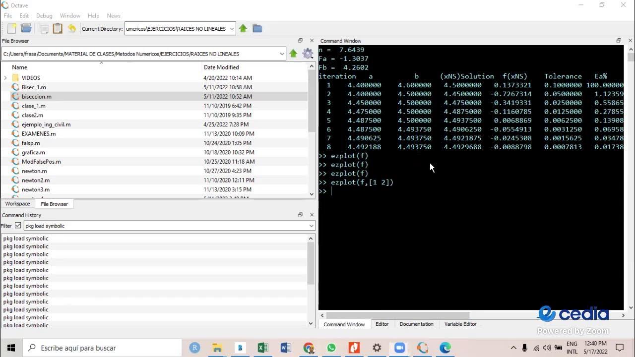 Método posición falsa en OCTAVE - YouTube