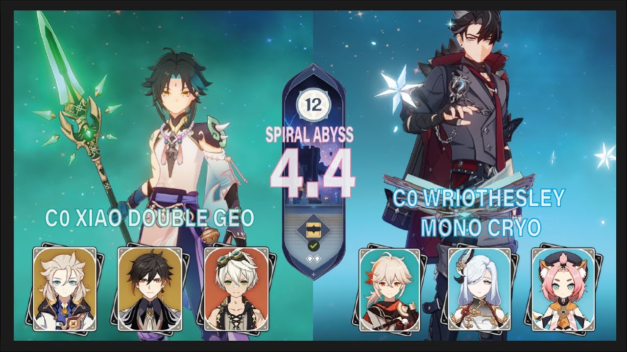 C0 Xiao Double Geo & C0 Wriothesley Mono Cryo | Spiral Abyss | Floor 12 ...