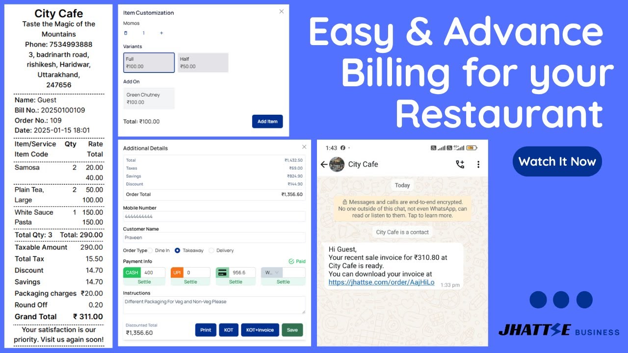 Easy yet Advance Billing in Jhattse Business | Complete Order Flow ...
