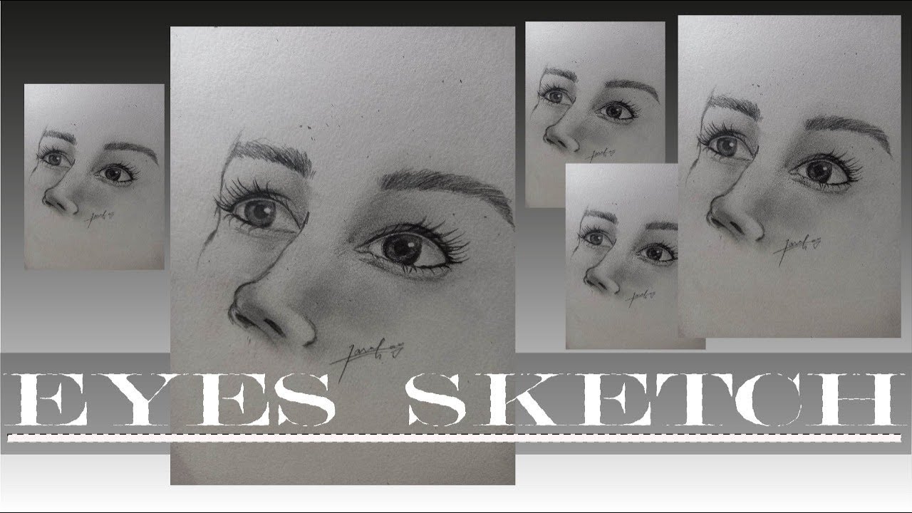 Eyes Sketching||timelapse||speed drawing - YouTube