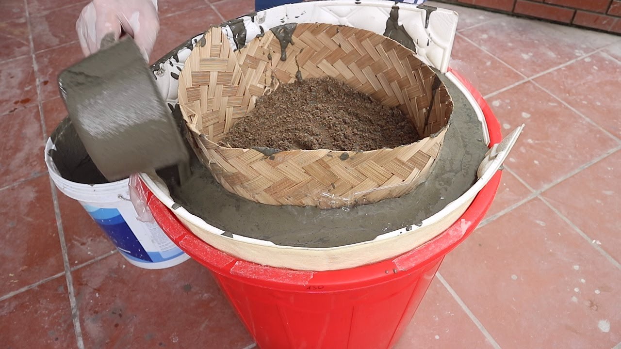 Ideas Casting Cement Pots From Plastic Container and Paper Wall ...