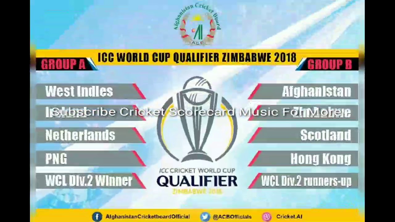 ICC Cwc Qualifier 2018 Zimbabwe Scorecard & Intro Music - YouTube