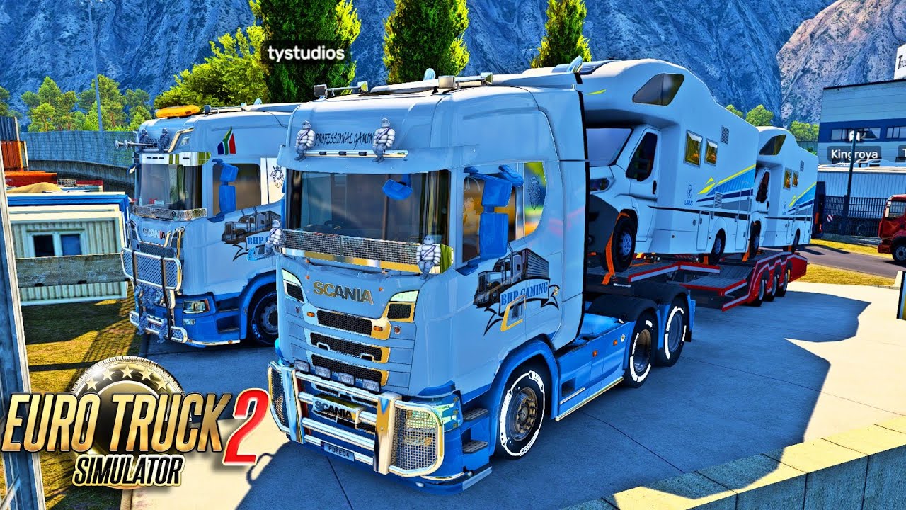 Camper Van Delivery Madness | 8 Trucks on a Risky Route in ETS2 #ETS2MP ...