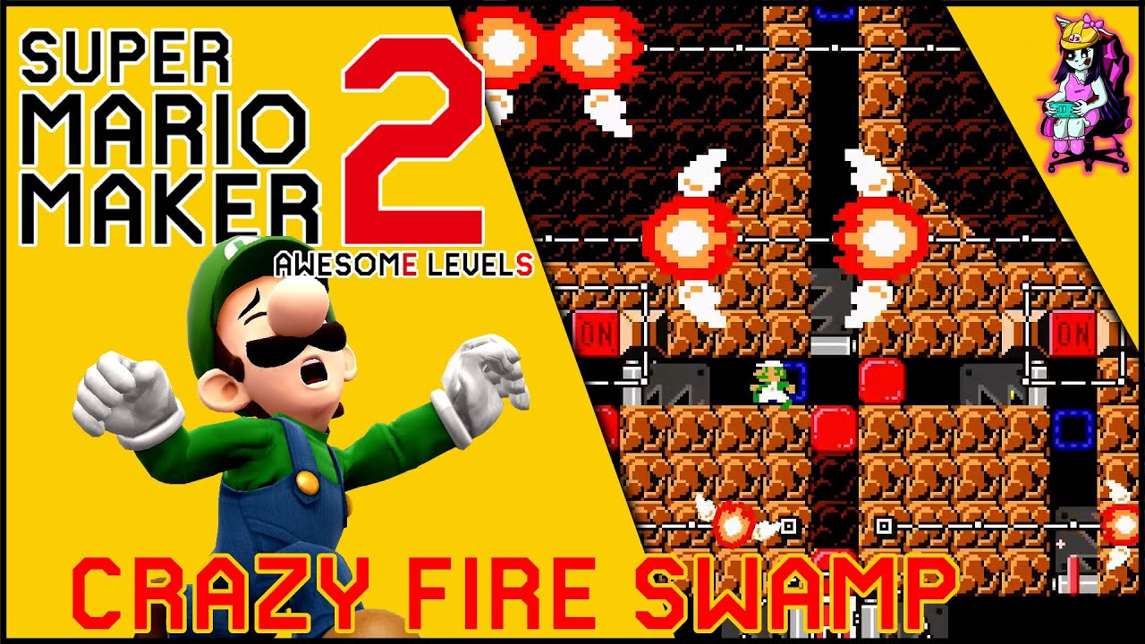 LET'S PLAY SUPER MARIO MAKER 2 - CRAZY FIRE SWAMP LEVEL - YouTube