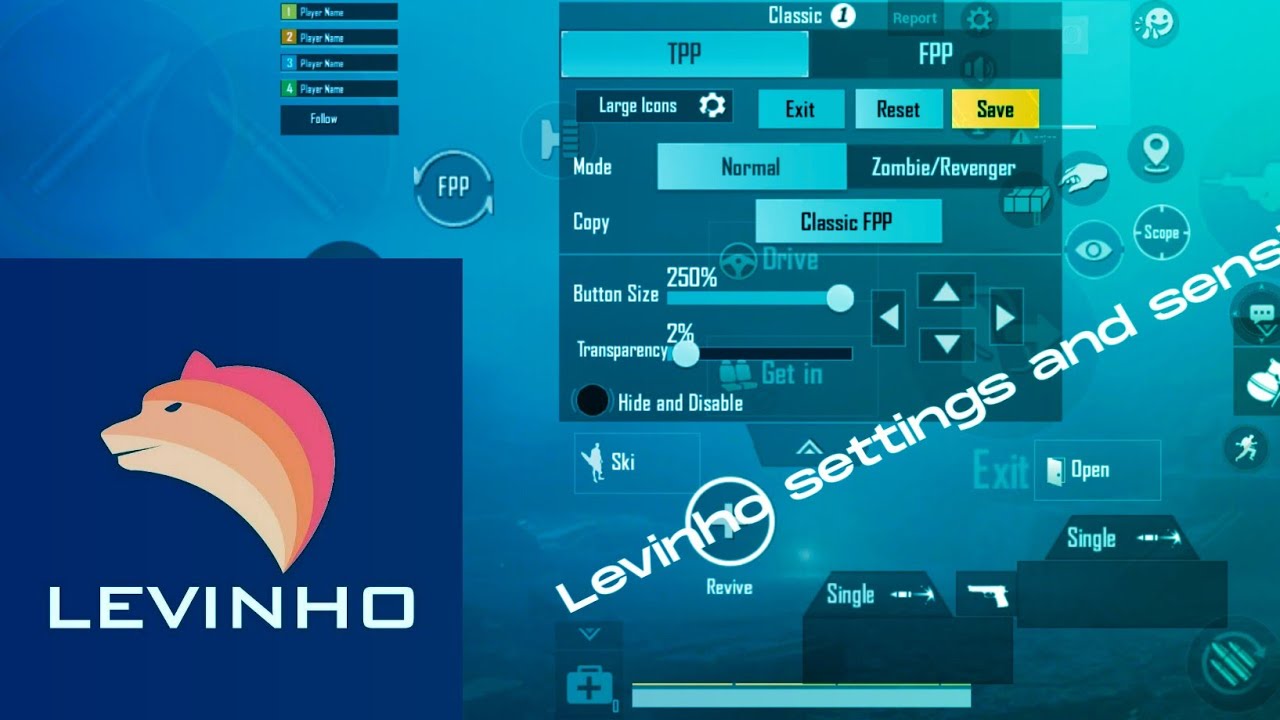 Levinho 4 finger claw settings and sensitivity - YouTube